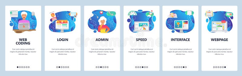 Mobile App Onboarding Screens Software Engineer Coding Interface