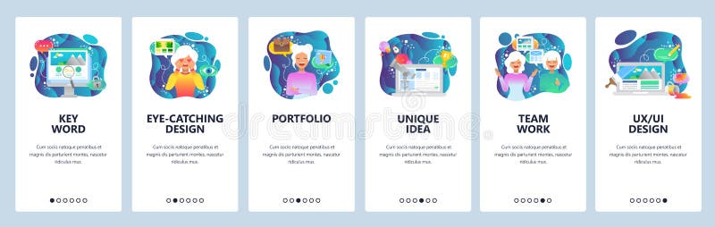 Mobile App Onboarding Screens. UI UX Design, Female Teamwork, Design ...