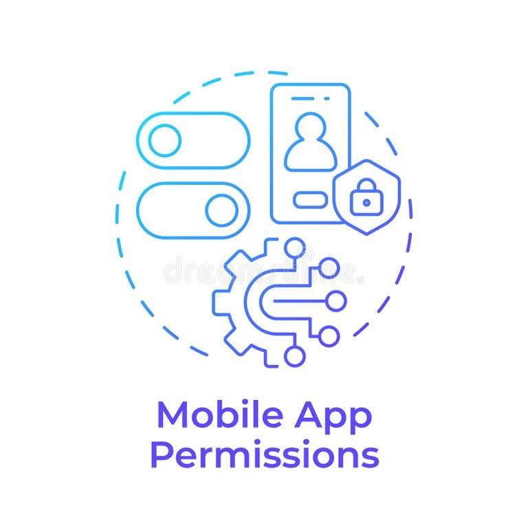 Mobile App Permissions Blue Gradient Concept Icon Stock Illustration ...