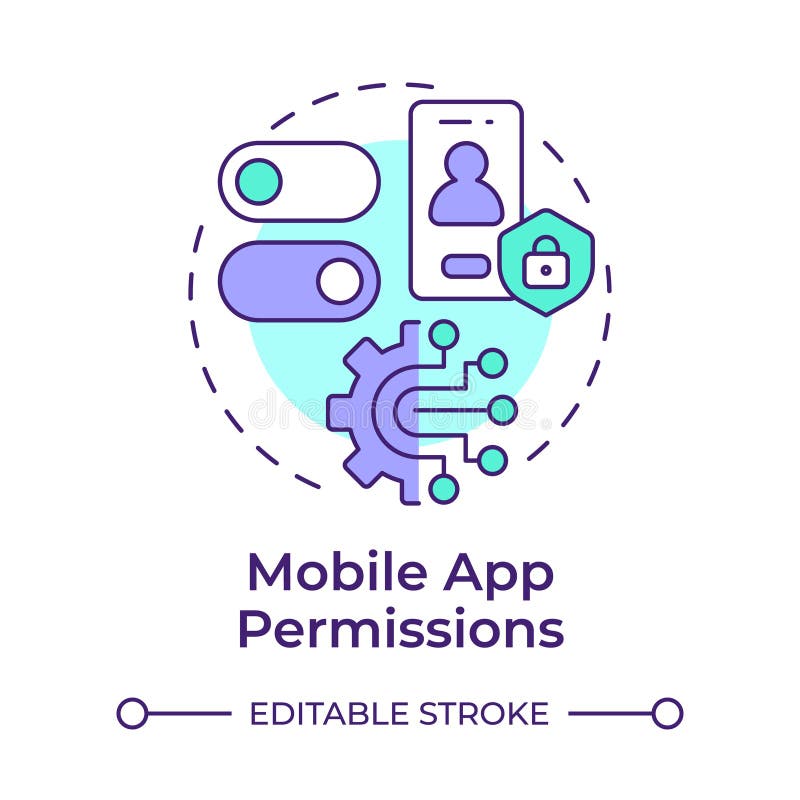 Mobile App Permissions Multi Color Concept Icon Stock Illustration ...
