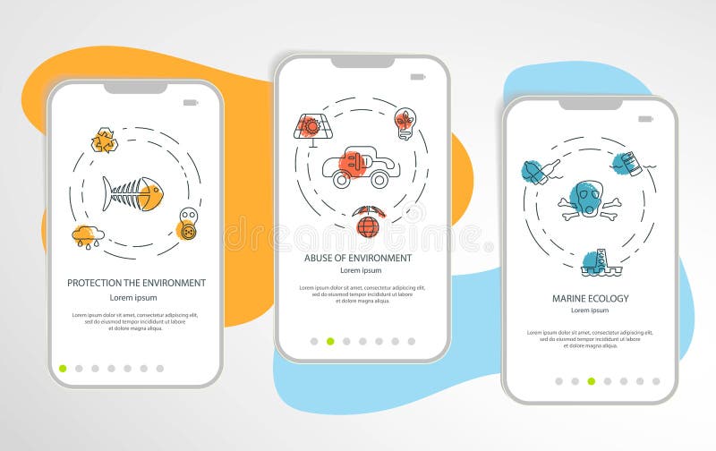 Mobile App of Protection the Environment Stock Vector - Illustration of ...
