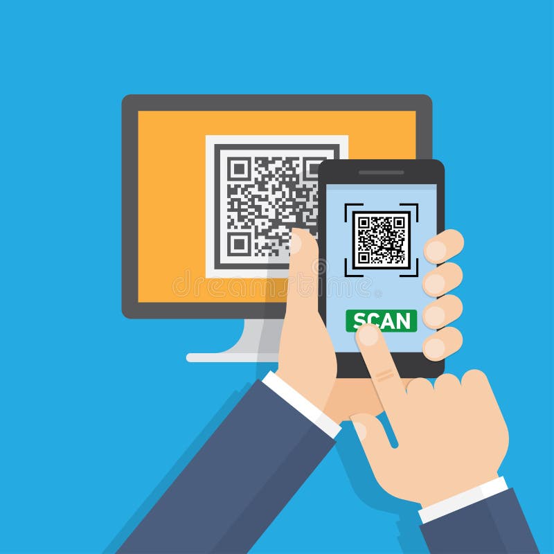 Mobile App for Scanning QR-code. Stock Vector - Illustration of hold ...
