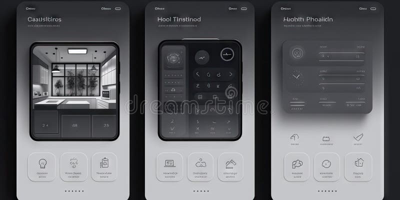 Mobile App for Smart House System Minimalism Modern Arc Illustration ...