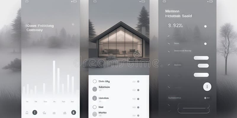 Mobile App for Smart House System Minimalism Modern Arc Illustration ...