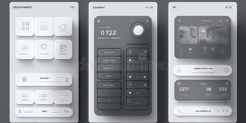 Mobile App for Smart House System Minimalism Modern Arc Illustration ...