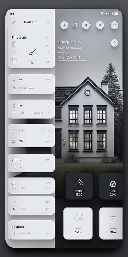 Mobile App for Smart House System Minimalism Modern Arc Illustration ...