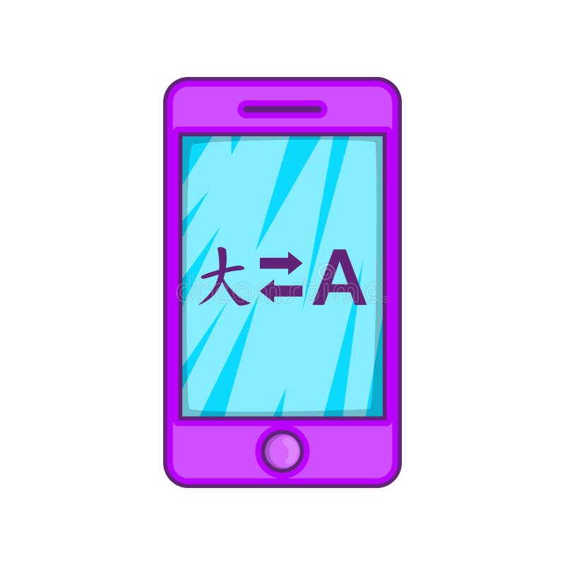 Mobile App with Translator Icon, Flat Style Stock Vector - Illustration ...