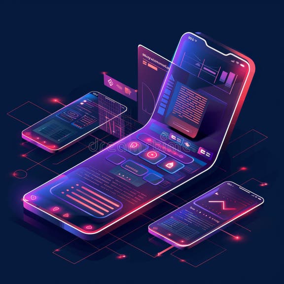 Mobile App Ui Design Software Graphic Development Concept with ...