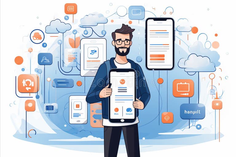 Mobile App Ui Design Software. Graphic Development Concept for Ux Ui ...