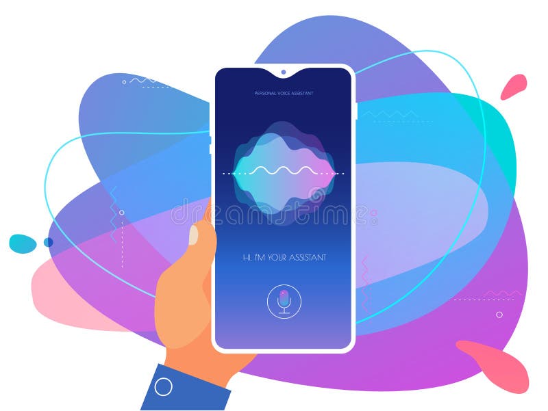 Mobile App UI Personal Voice Assistant Concept Stock Vector ...