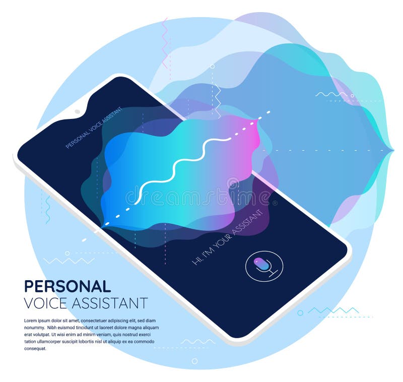 Mobile App UI Personal Voice Assistant Concept Stock Vector ...