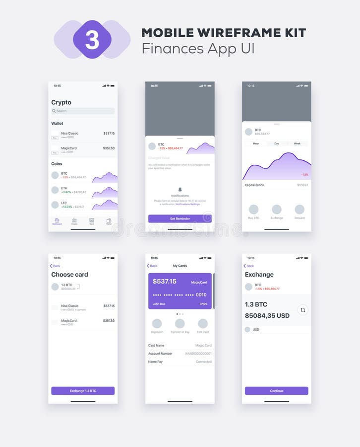 UI Mobile App. Business UX, GUI Design Elements. Mobile Application Template Layout. Stock ...
