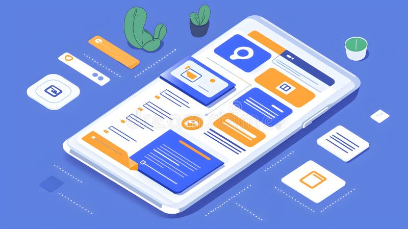 Mobile App User Interface Design Modern Smartphone Screen Flat Lay ...