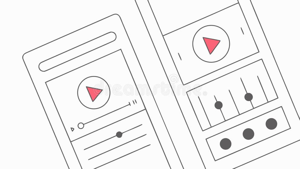 Mobile App User Interface Layout Design and Wireframing Process, Vector ...