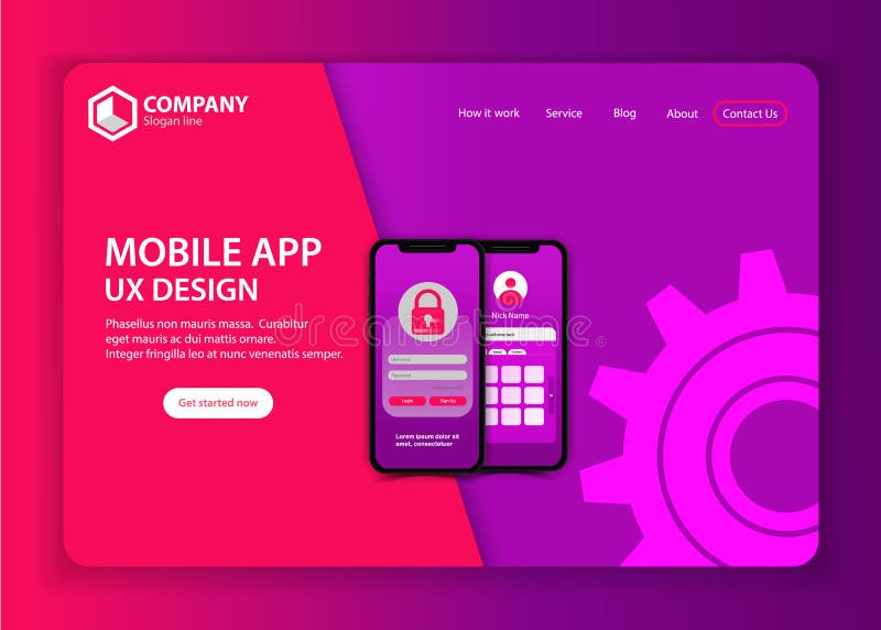 Mobile App UX Design Template Concept Stock Vector - Illustration of ...
