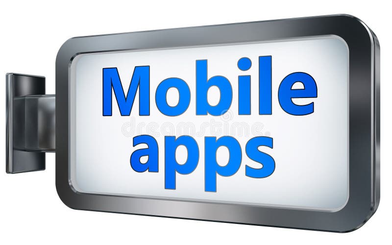 Mobile App on Billboard Background Stock Illustration - Illustration of ...