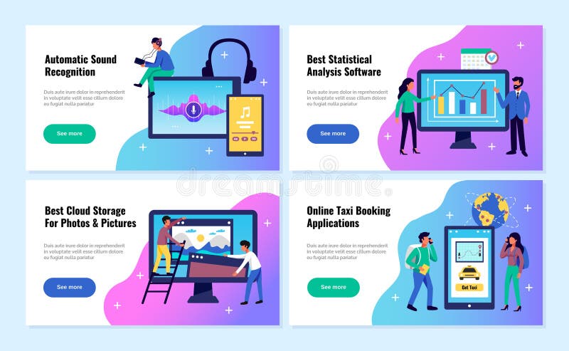 Mobile Application Typography Banner Stock Vector - Illustration of ...