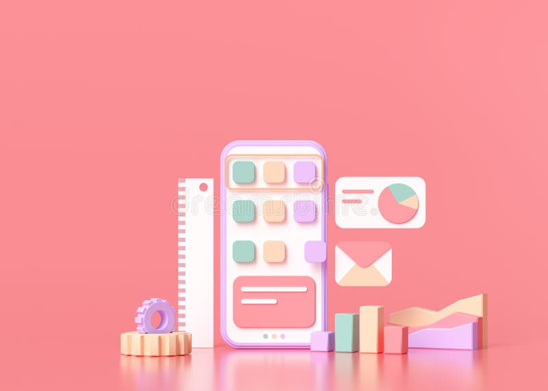 Mobile Application Creation Web Development Testing Release Icon And User Interface For