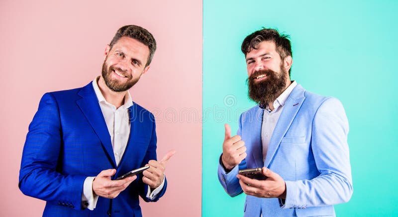 Mobile Application. Business People Use Internet Modern Technologies ...