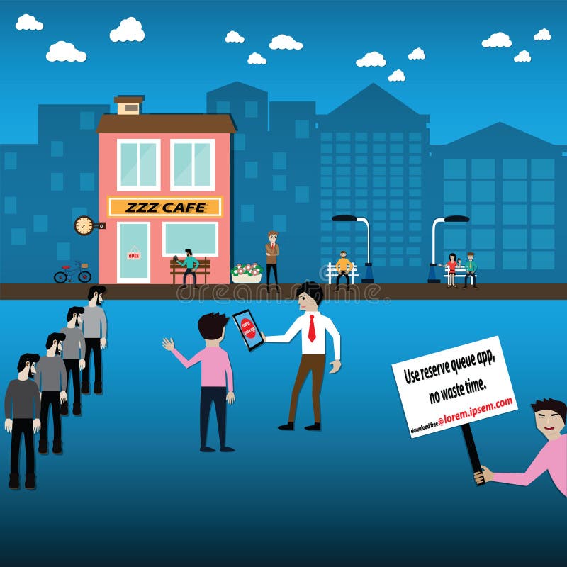 Queue Restaurant Stock Illustrations – 216 Queue Restaurant Stock ...