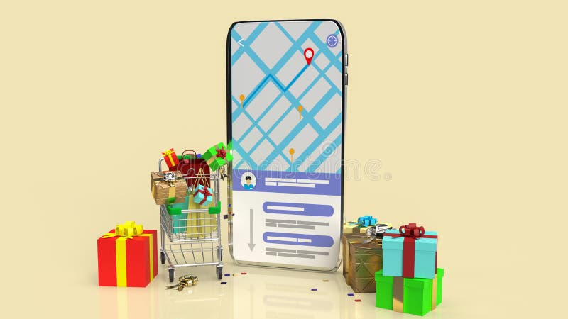 The Mobile Application for Delivery Business Concept 3d Rendering Stock ...