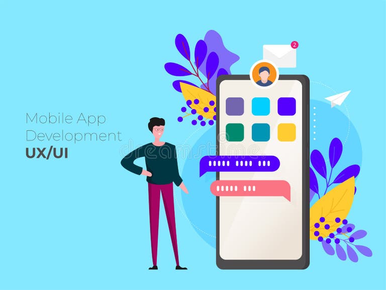 Mobile Application Development Concept Illustration with Teamwork ...
