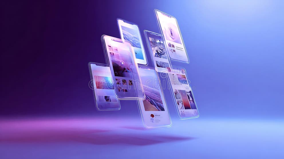 Mobile Application Development Concept Showcasing Multiple Smartphone ...
