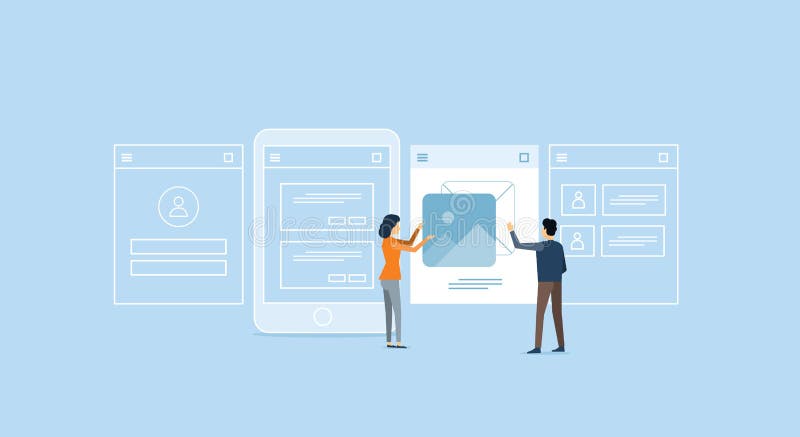 Mobile Application Development Process with Design Team Working Stock ...