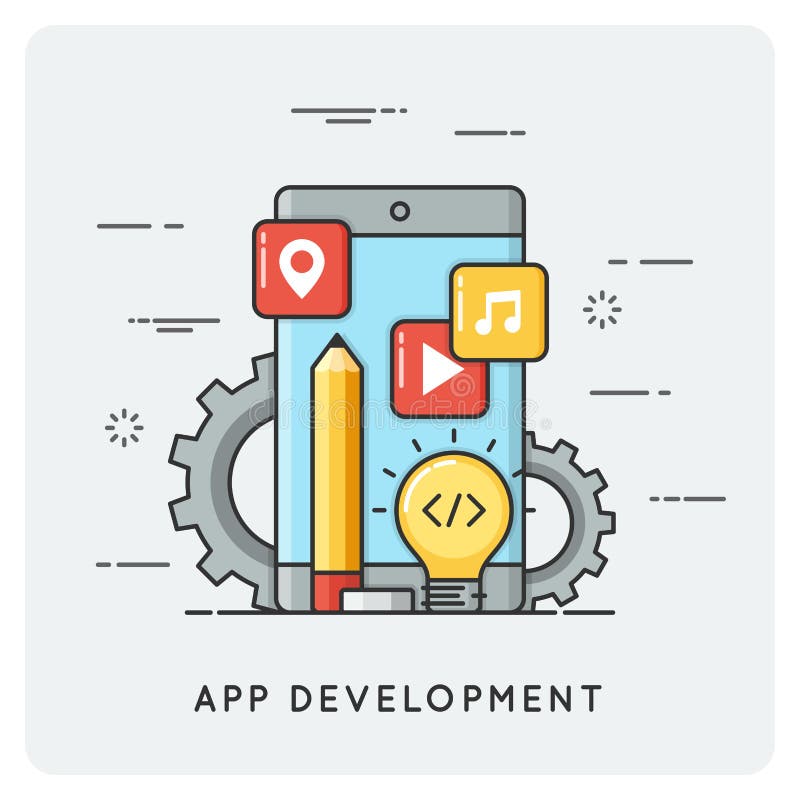 Mobile Application Development. Vector Flat Illustration. Stock Vector ...