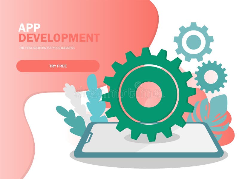 Mobile Application Development Vector Illustration. Smartphone Interface Stock Vector ...