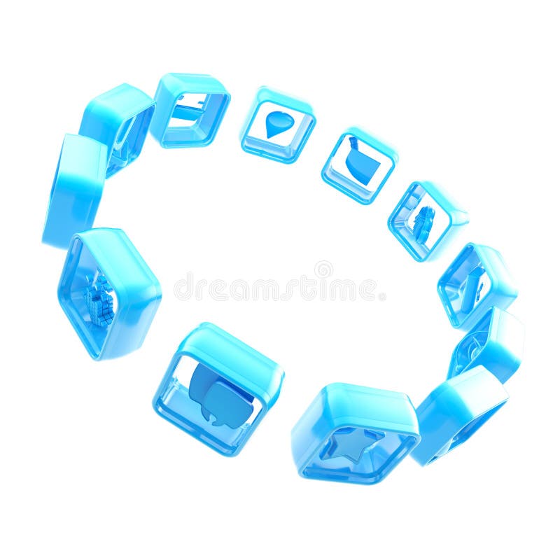 Mobile Application Emblems in a Circle Isolated Stock Illustration ...