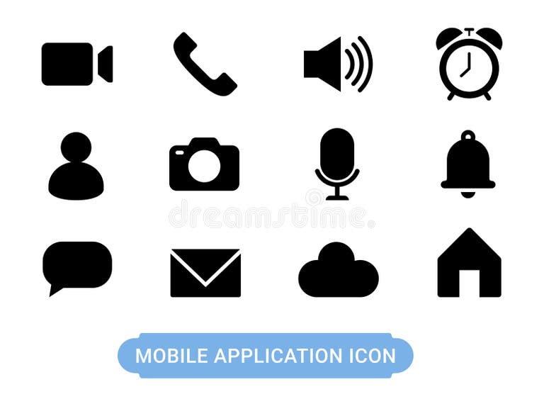 Mobile Application Symbol Icon Black Color Stock Vector - Illustration ...