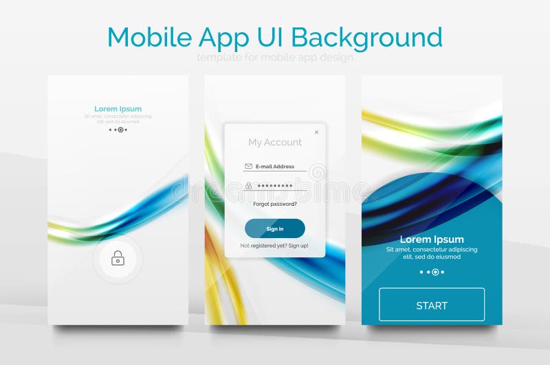 Mobile Application Interface Background Design Stock Vector ...