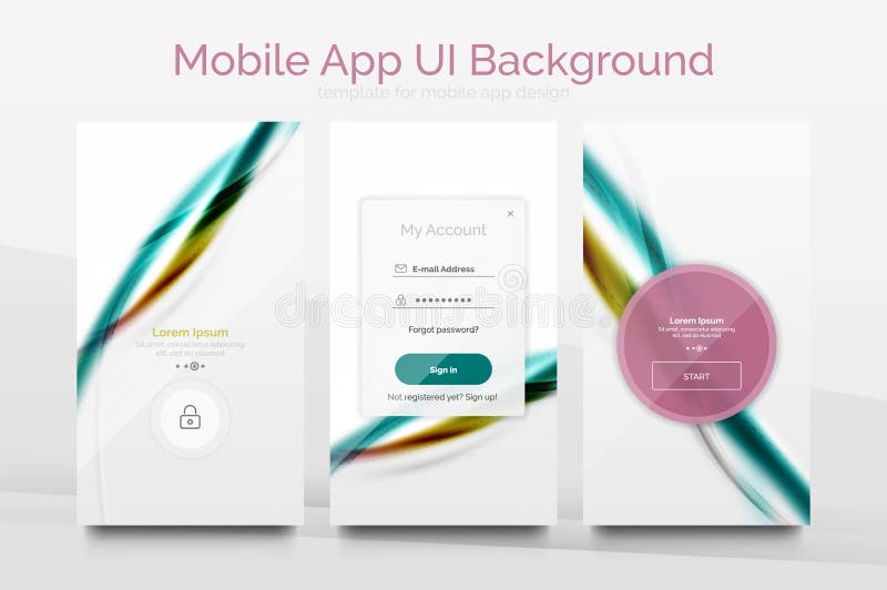 Mobile Application Interface Background Design Stock Vector ...
