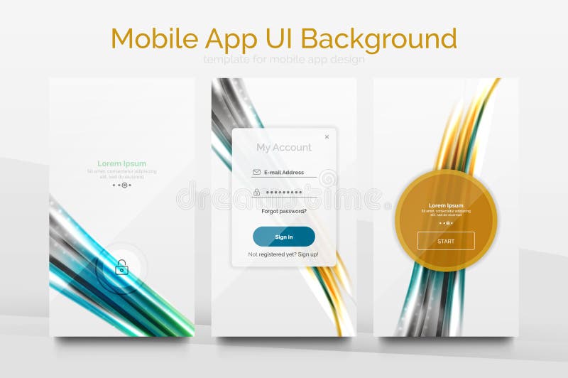 Mobile Application Interface Background Design Stock Vector ...