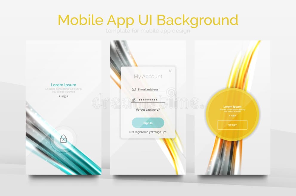 Mobile Application Interface Background Design Stock Vector ...