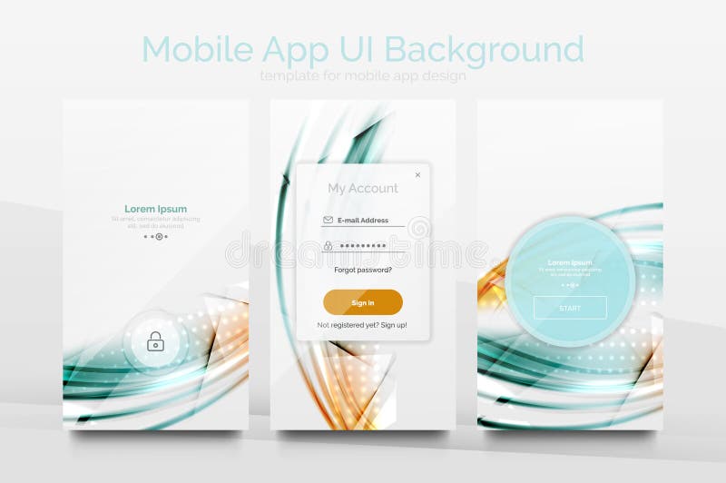 Mobile Application Interface Background Design Stock Vector ...