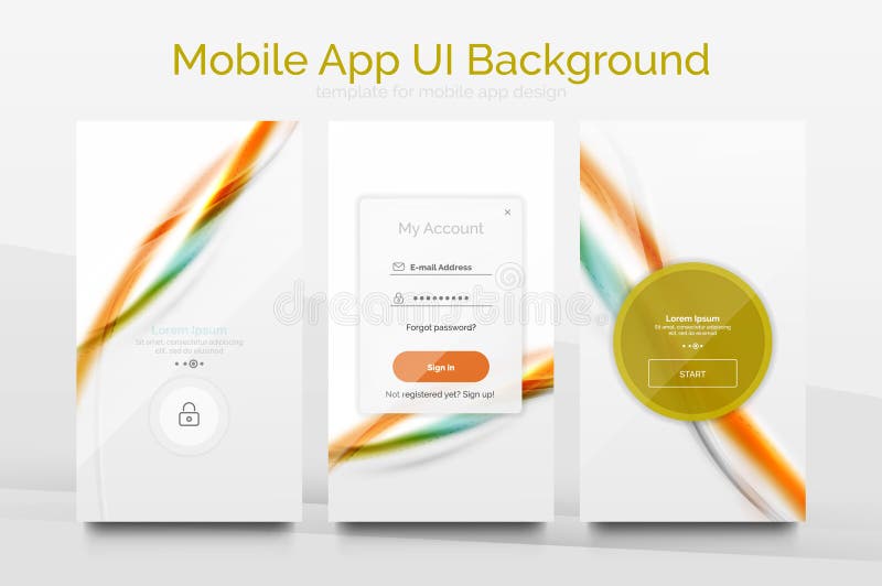 Mobile Application Interface Background Design Stock Vector ...