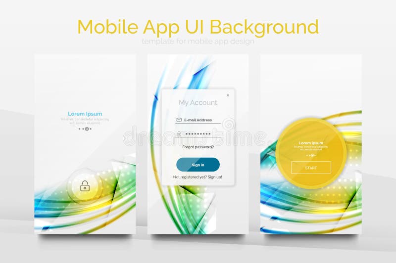 Mobile Application Interface Background Design Stock Vector ...