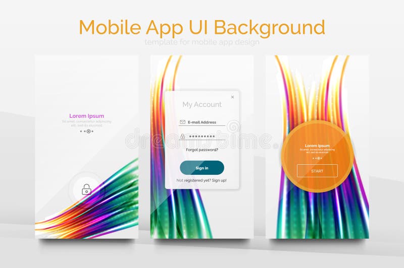 Mobile Application Interface Background Design Stock Vector ...