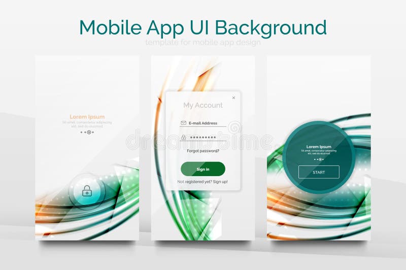 Mobile Application Interface Background Design Stock Vector ...