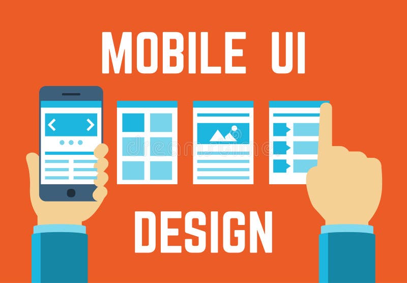 Mobile Application Interface Concept in Flat Style Stock Vector ...