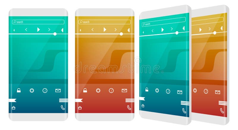 Mobile Application Interface Concept. Phone with Curved Edge Stock ...