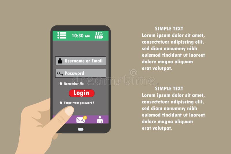 Mobile Application Interface Concept Stock Vector - Illustration of layout, icon: 59033994