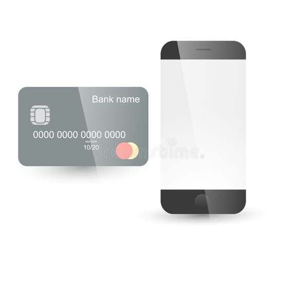 Mobile Application Interface and Credit Card Stock Illustration ...