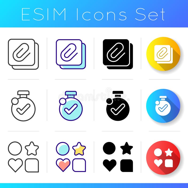 Mobile Application Interface Icons Set Stock Vector - Illustration of ...