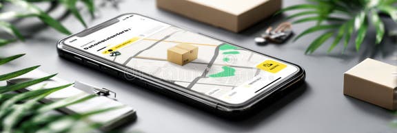 Order Tracker App Screen Displaying Parcel Movement on a Map with ...