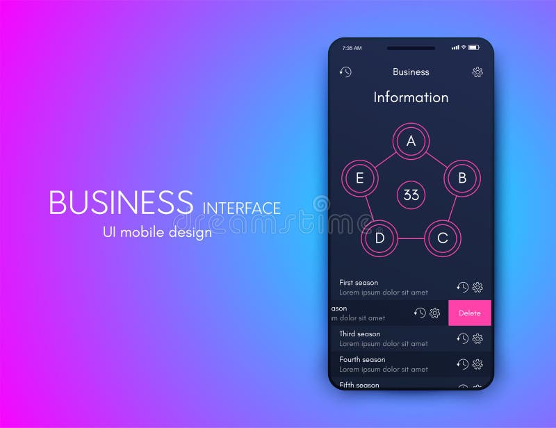 Mobile Application Interface Ui Design Stock Vector Stock Vector Illustration Of Clean