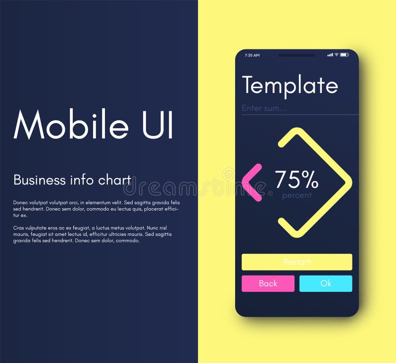 Mobile Application Interface. Ui Design, Vector Illustration Stock ...