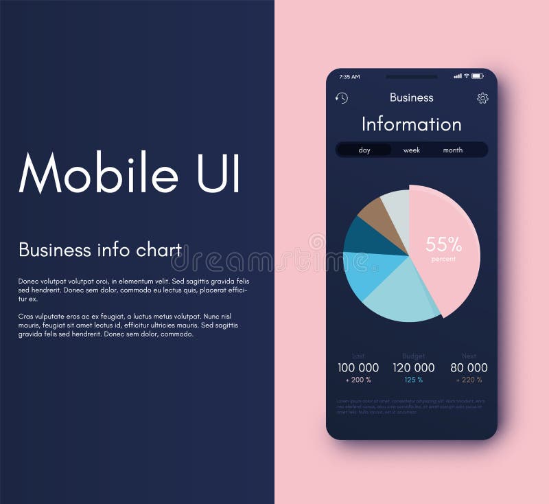 Mobile Application Interface. Ui Design, Vector Illustration Stock ...